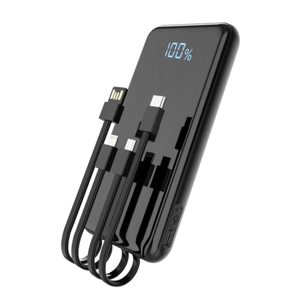 ASPOR A305 10000mAh 15W Wireless Charging Power Bank with 4 Cables ...